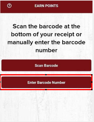 How to earn for a receipt by manually by entering the barcode using the ...
