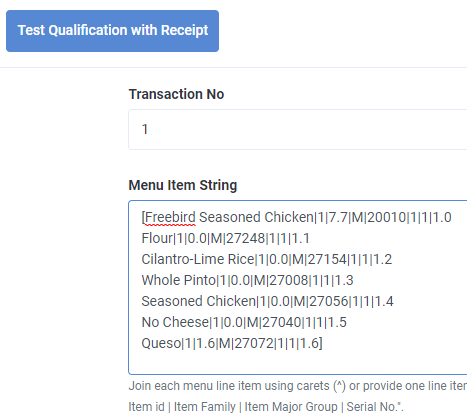 How to find the receipt items in a Redemption Log entry?