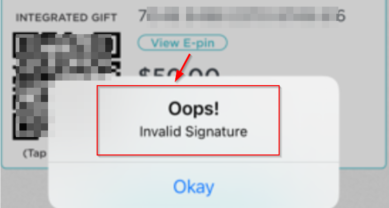 Why I am getting the error "Oops Invalid signature" when trying to view ...