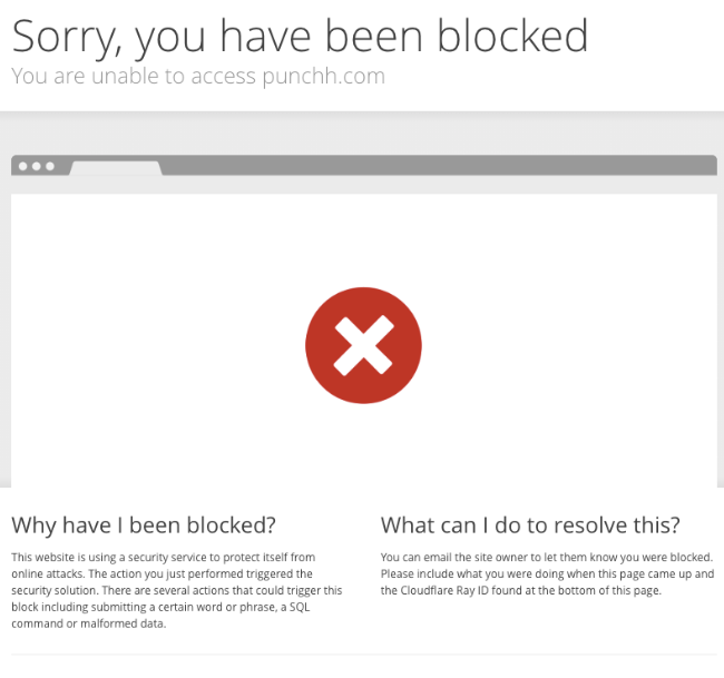 Why is there an error message "Sorry, you have been blocked" when ...