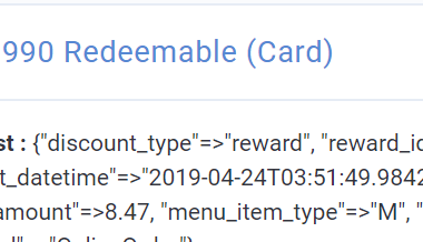 What is "Redeemable (Card)" in the redemption log?