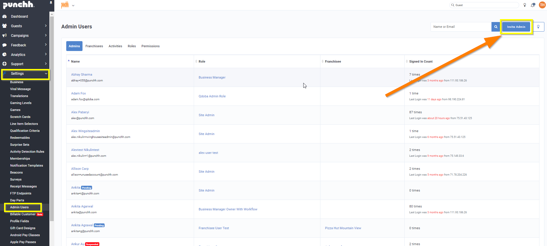 How to add a user to the Punchh Platform?