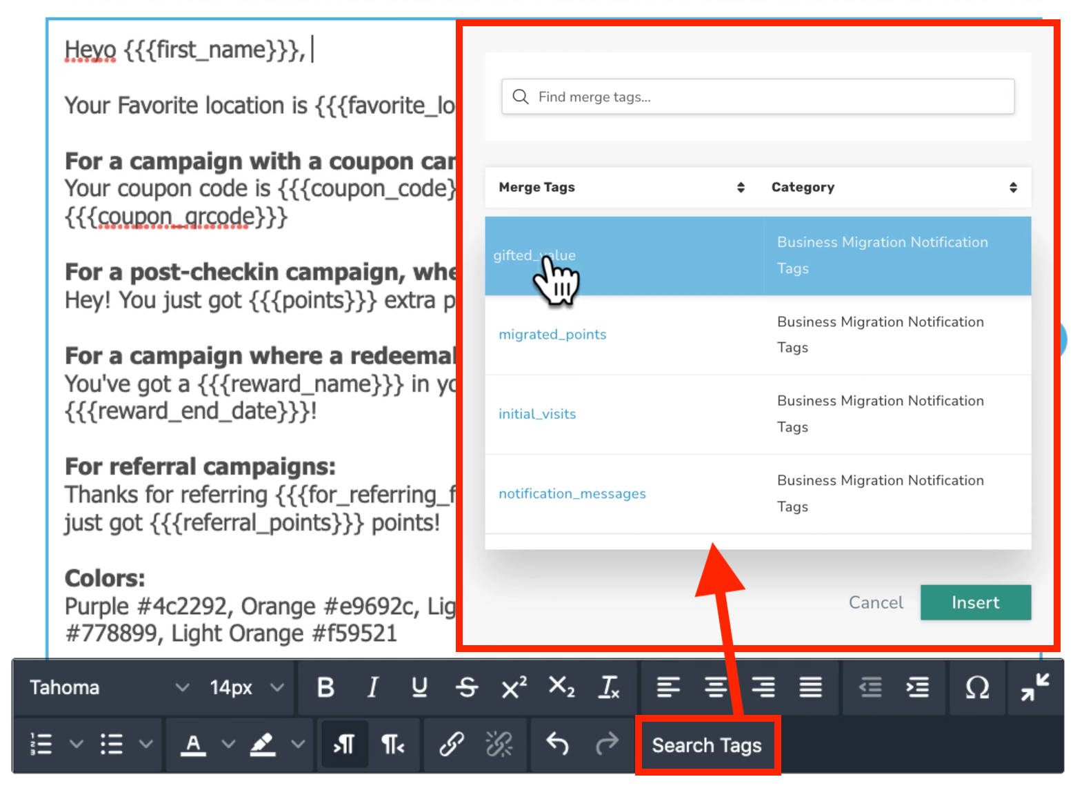 How do I personalize campaign messaging using dynamic fields / merge tags / message tags?